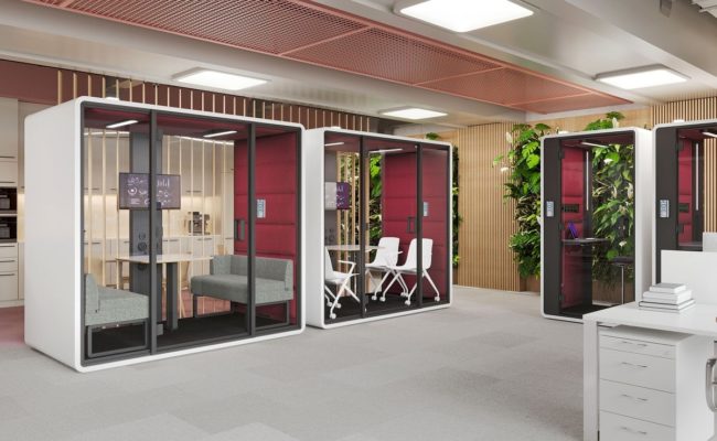 ᑕ ᑐ Hushoffice presents hushFree line of acoustic pods at NeoCon 2023 ️ Hushoffice
